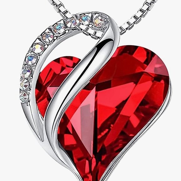 Leafael | Jewelry | Red Heart Necklace | Poshmark